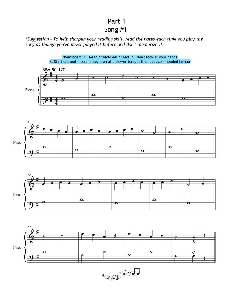Piano Songs Intermediate in G Part 1 – Piano Books and Sheet Music
